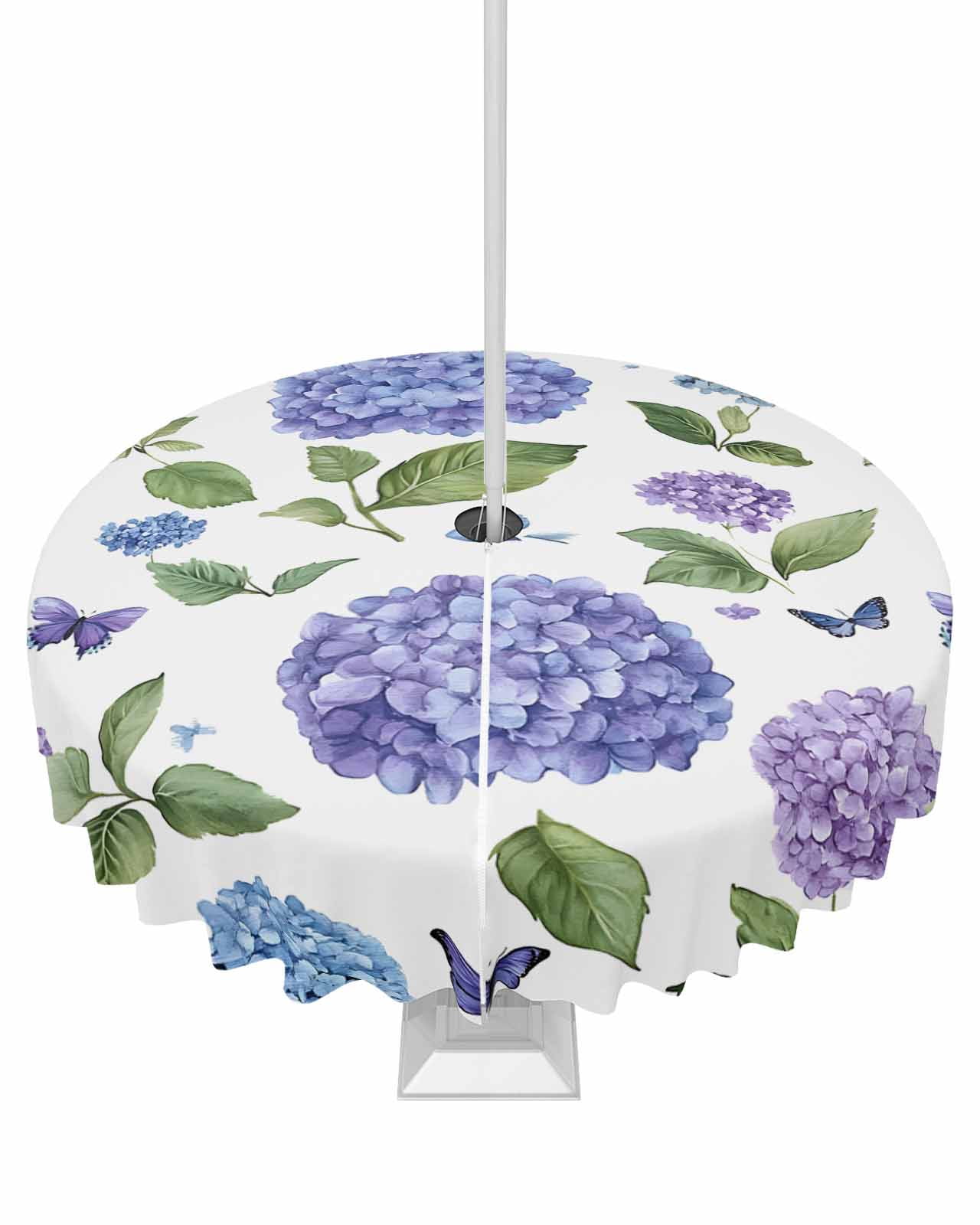 Fsddascl Purple Hydrangeas Outdoor Tablecloth - 54 Inch Round Dining ...