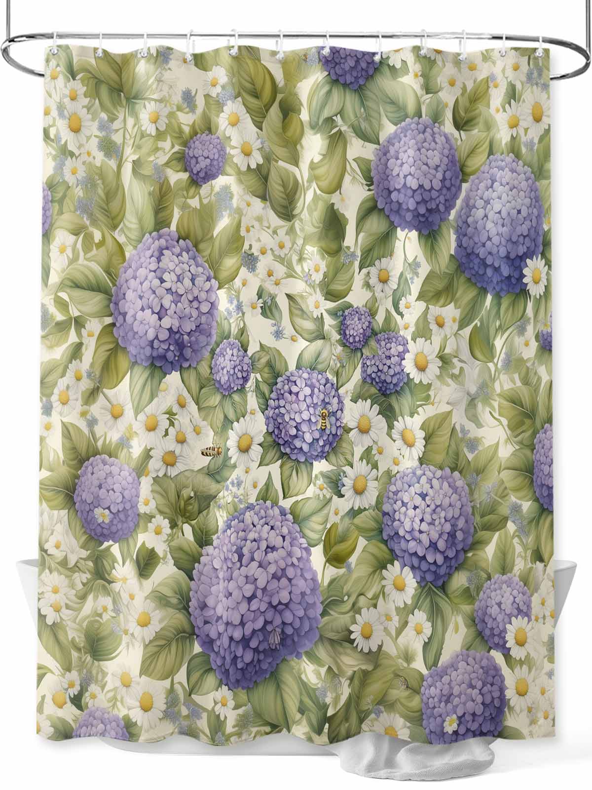 Fsddascl Purple Hydrangeas Shower Curtain Set - 48" x 72" Washable ...
