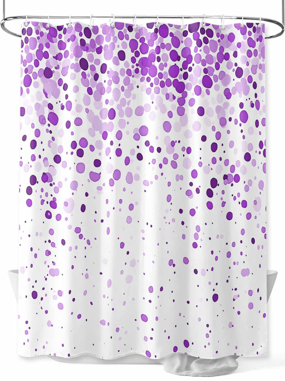 Fsddascl Purple Polka Dot Shower Curtain Set - 72" x 78" Washable ...