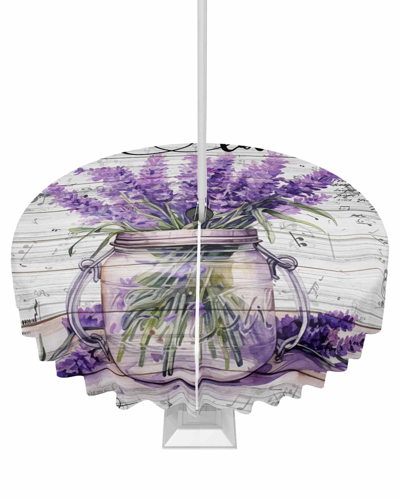 Fsddascl Purple Spring Floral Outdoor Tablecloth - 54 Inch Round Dining ...