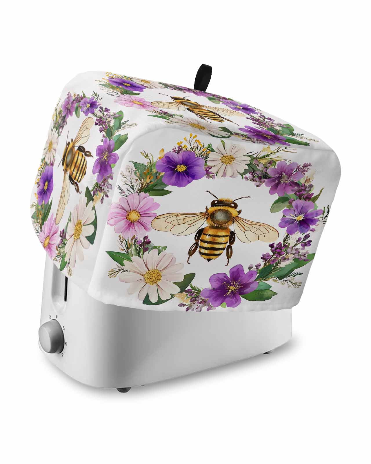 Fsddascl Purple Spring Floral Toaster Cover 4 Slice, Large Kitchen ...