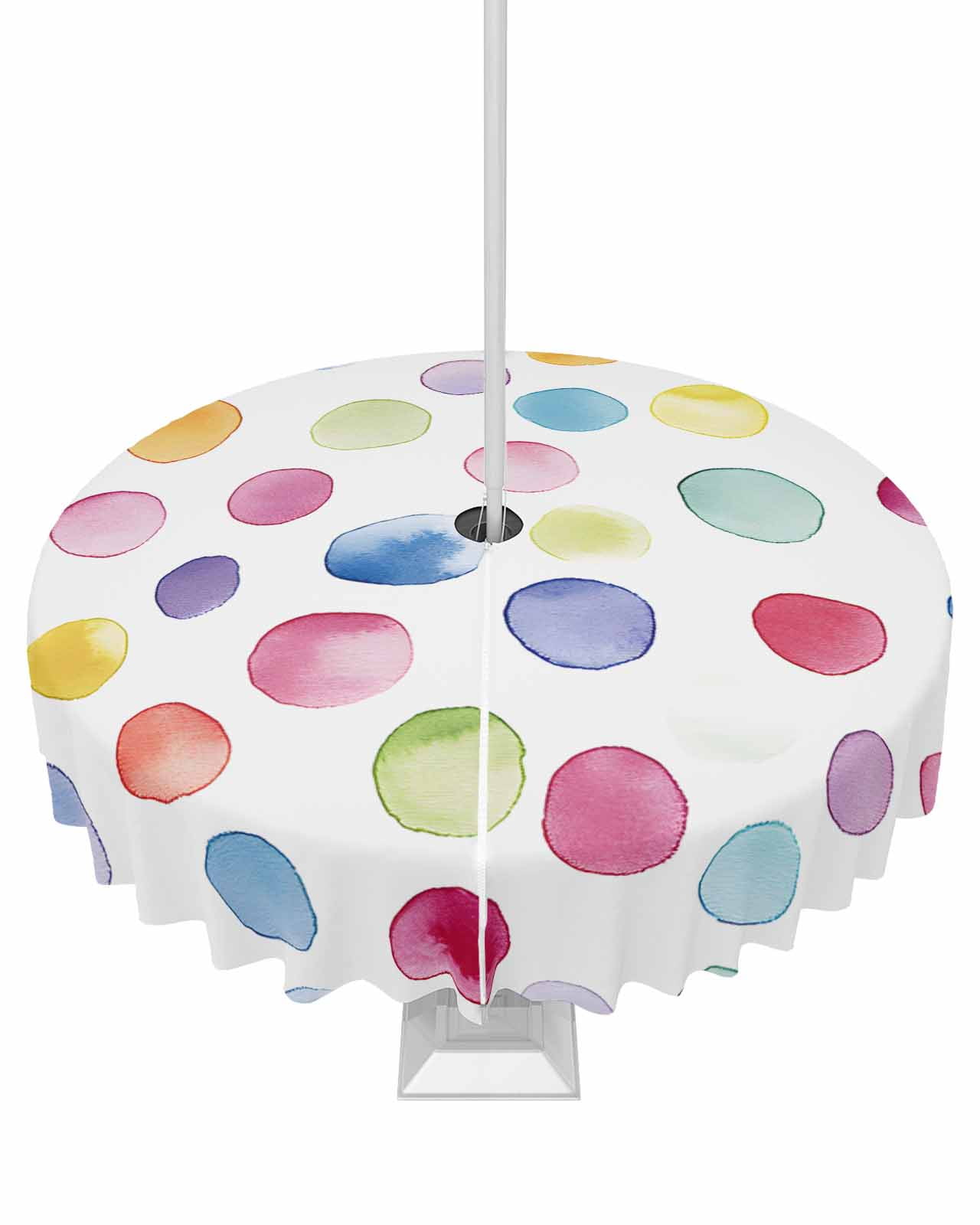 Fsddascl Rainbow Outdoor Tablecloth - 60 Inch Round Dining Table Cover ...