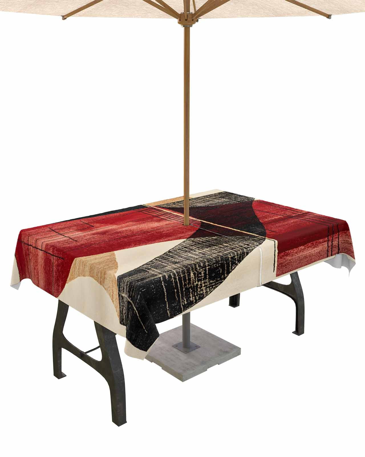 Fsddascl Red Black Abstract Outdoor Tablecloth - 60x120 Inch Rectangle ...