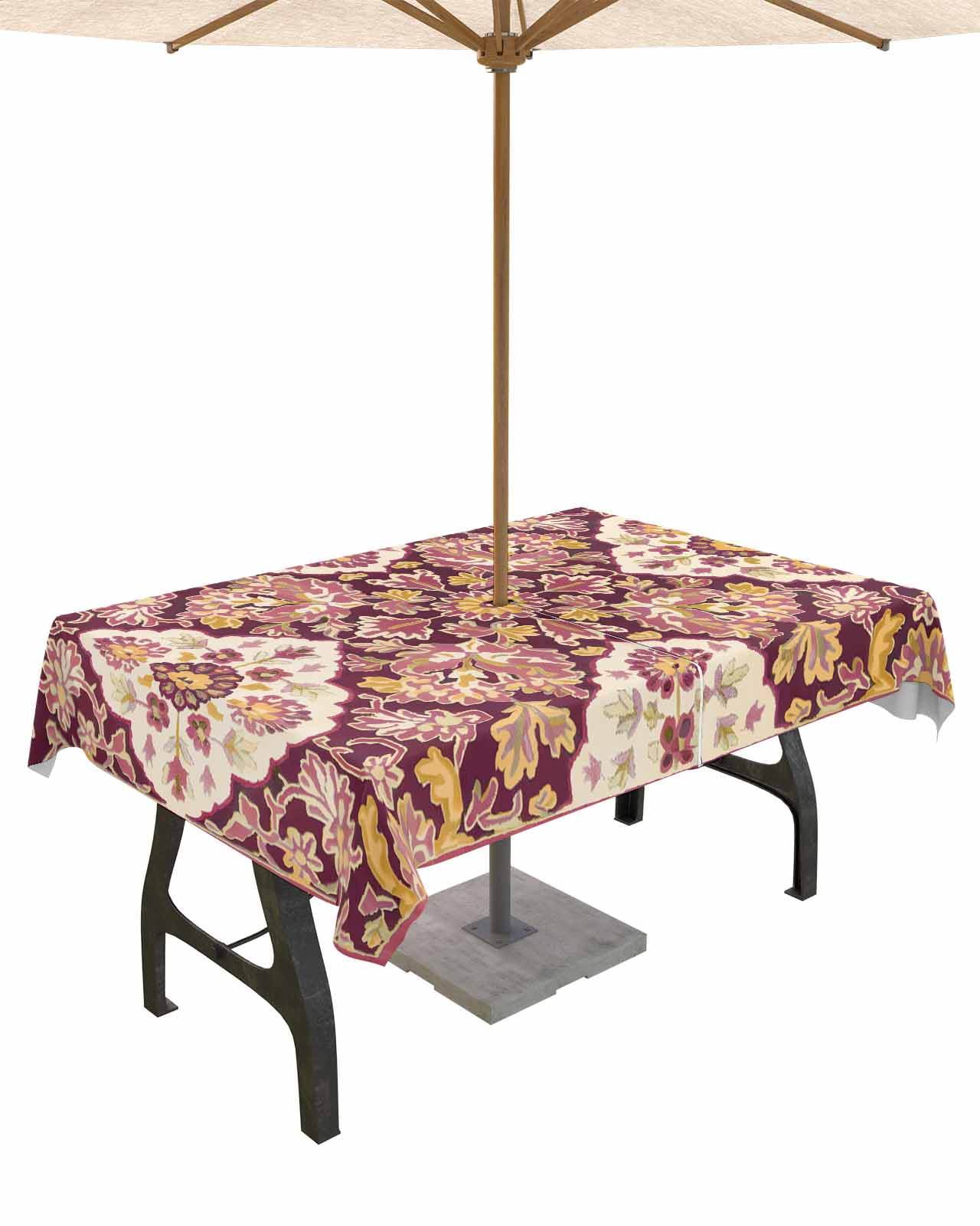 Fsddascl Red Boho Outdoor Tablecloth - 52x70 Inch Rectangle Dining ...