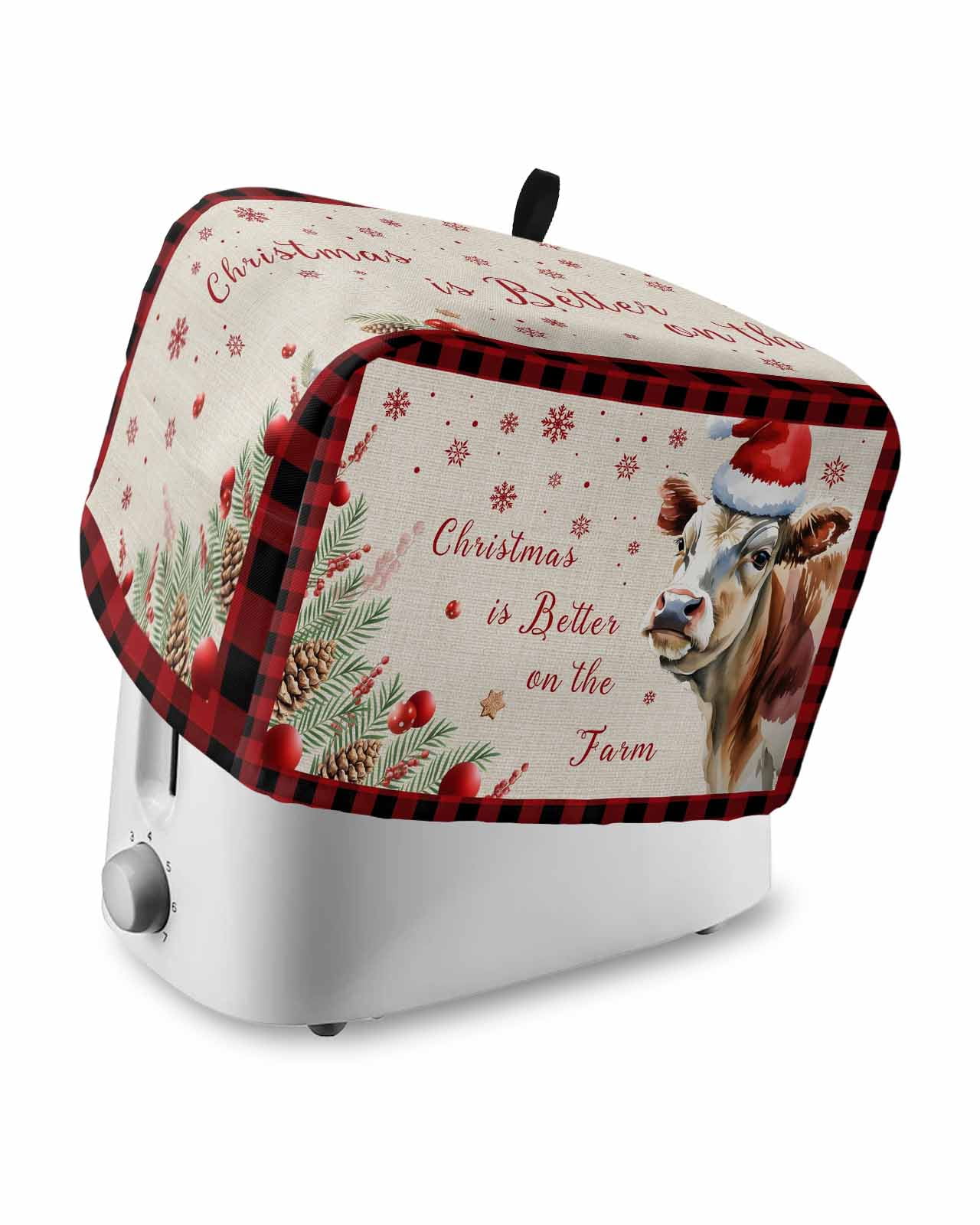 Fsddascl Red Christmas Toaster Cover 2 Slice, Small Kitchen Appliance ...