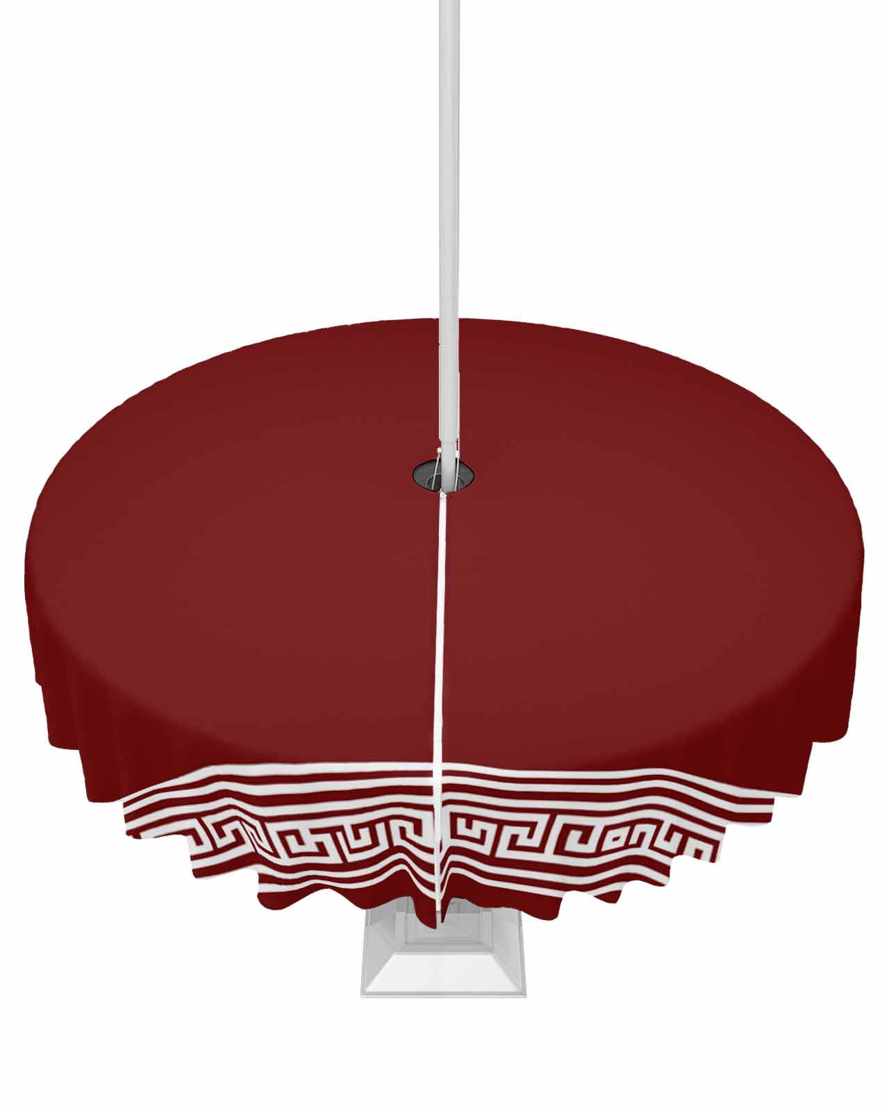 Fsddascl Red Geometric Outdoor Tablecloth - 60 Inch Round Dining Table ...