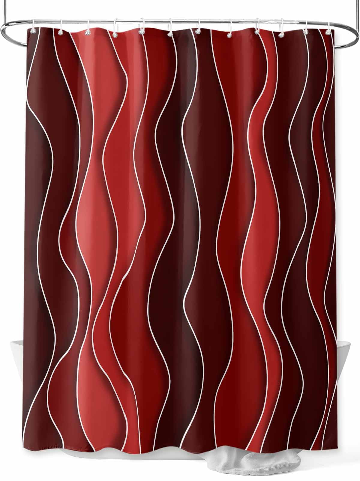 Fsddascl Red Ombre Shower Curtain Set - 54" x 78" Washable Bathtub ...