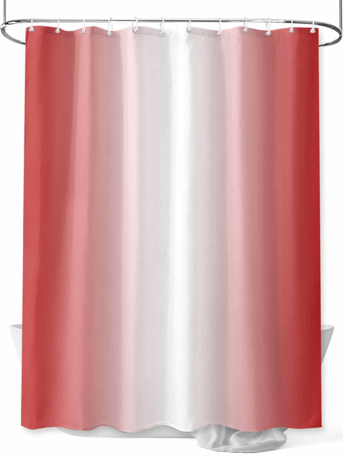 Fsddascl Red Ombre Shower Curtain Set - 72" x 78" Washable Bathtub ...