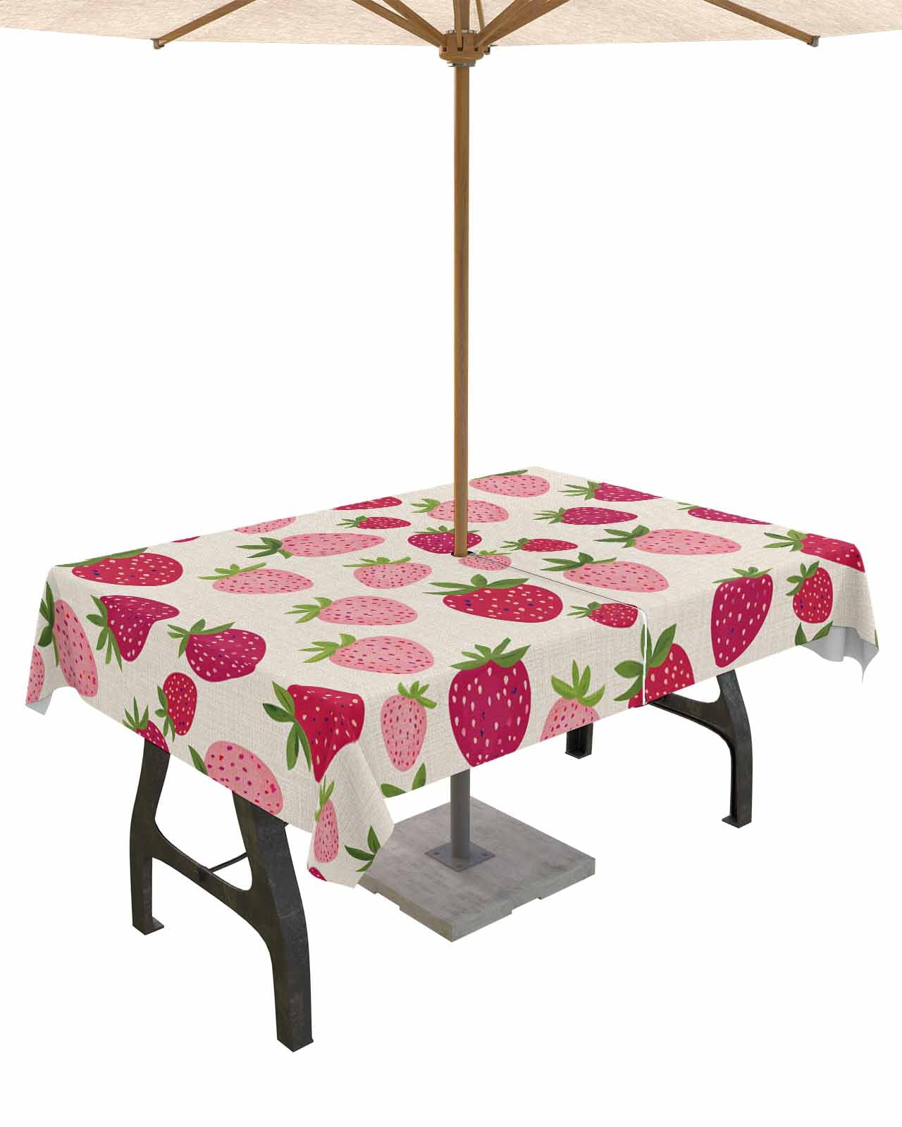Fsddascl Red Pink Strawberry Outdoor Tablecloth - 54x80 Inch Rectangle ...