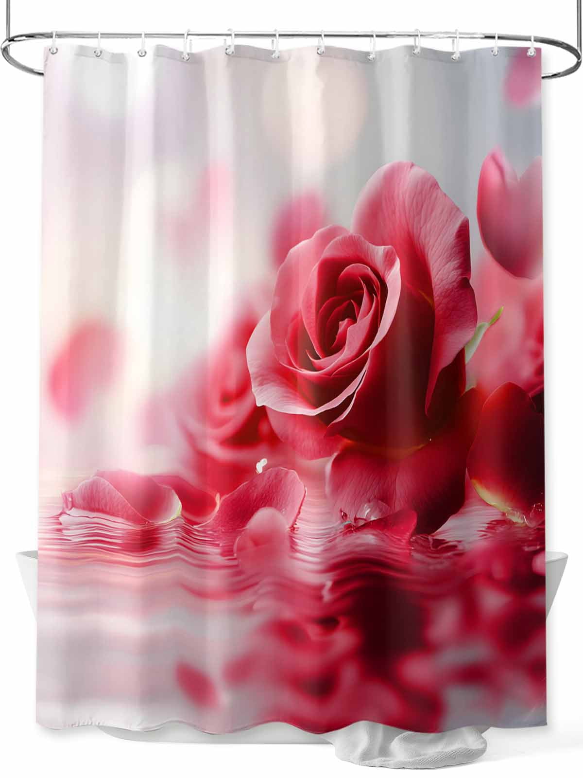 Fsddascl Red Rose Fantasy Shower Curtain Set - Standard 72" x 72 ...