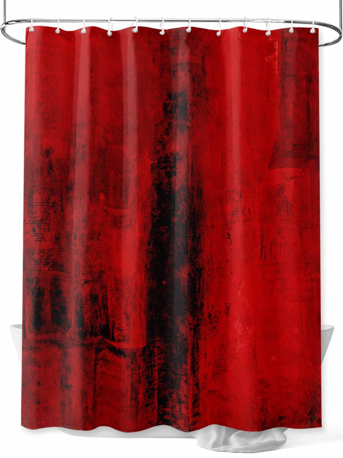 Fsddascl Red Shower Curtain Set - Long 72" x 84" Bathtub Curtain with ...