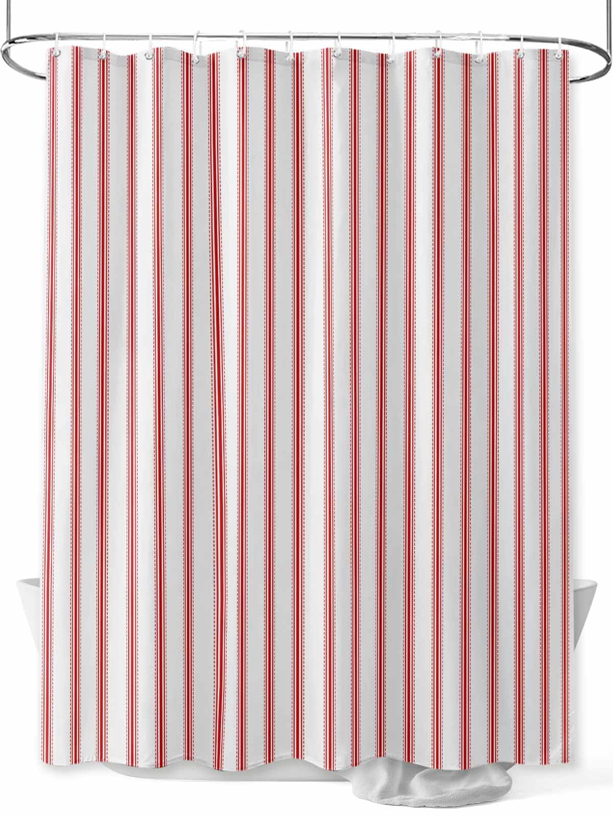 Fsddascl Red Striped Shower Curtain Set - Small 36" x 72" Washable ...