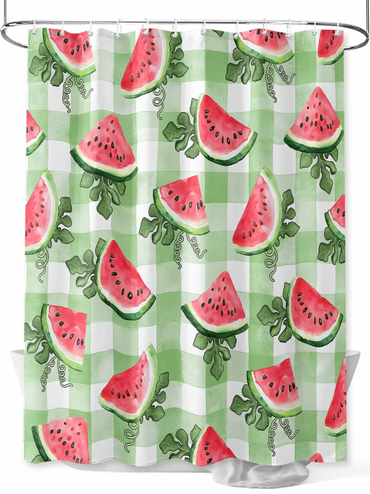 Fsddascl Red Watermelon Shower Curtain Set - 66" x 72" Washable Bathtub ...