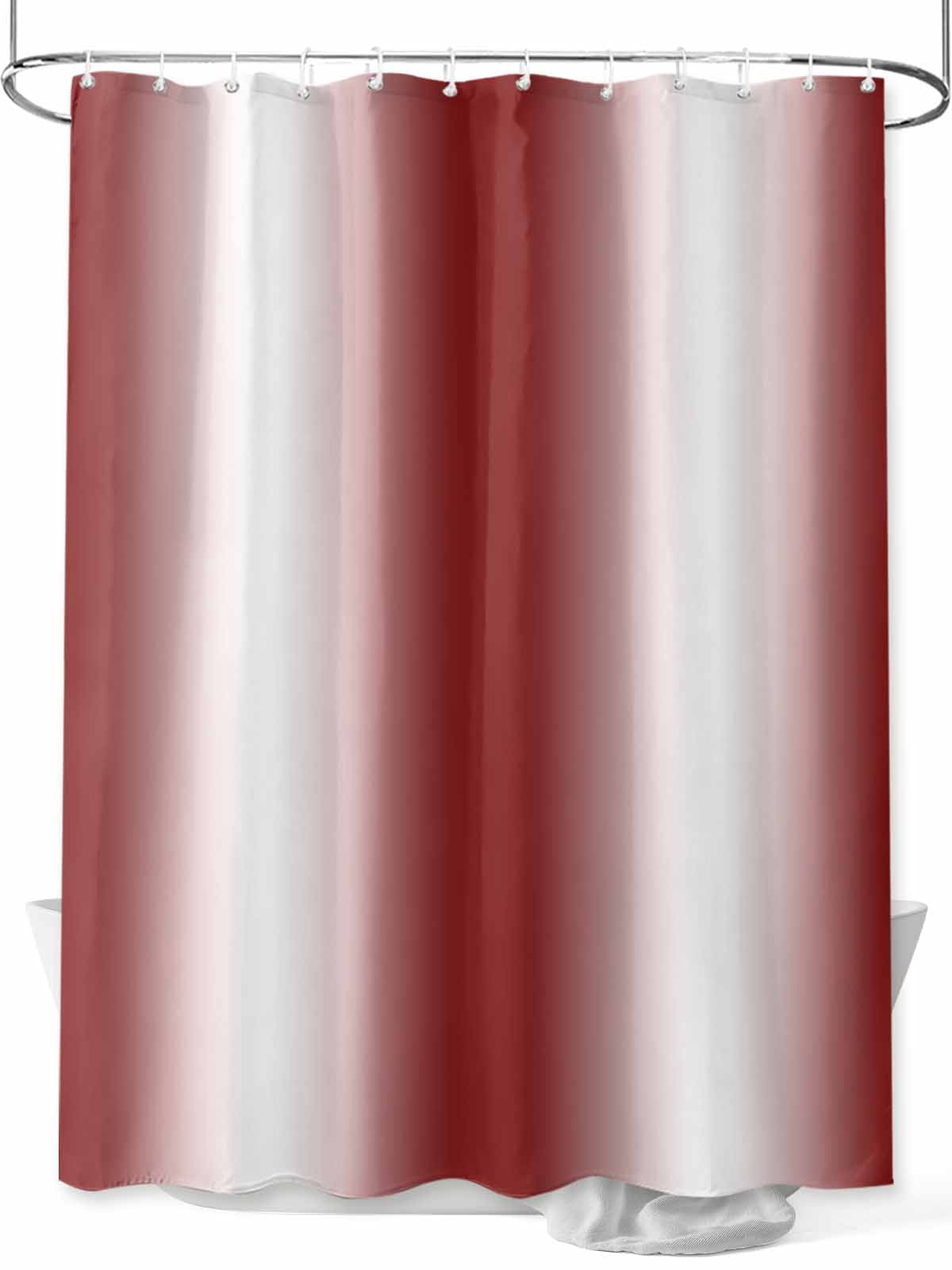 Fsddascl Red White Ombre Shower Curtain Set - 54" x 78" Washable ...