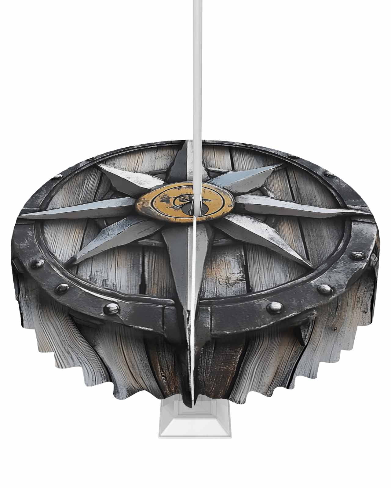 Fsddascl Retro Coastal Outdoor Tablecloth - 54 Inch Round Dining Table ...