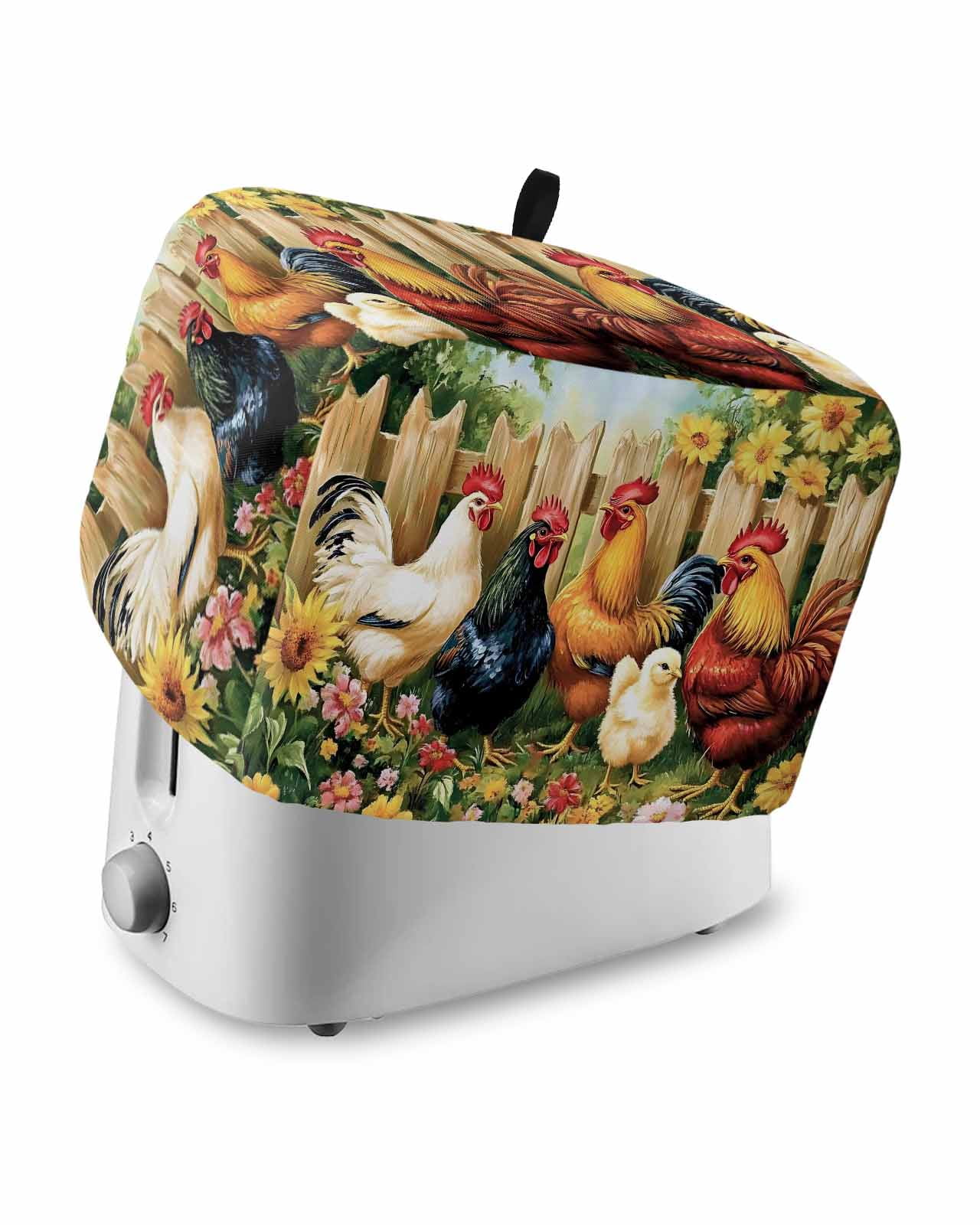 Fsddascl Retro Rooster Small Toaster Cover 2 Slice, Kitchen Appliance ...