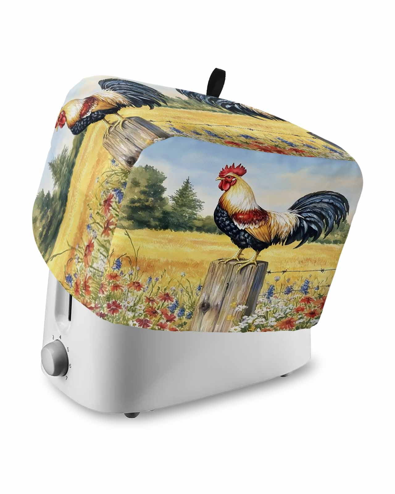 Fsddascl Retro Rooster Small Toaster Cover 2 Slice, Kitchen Appliance ...