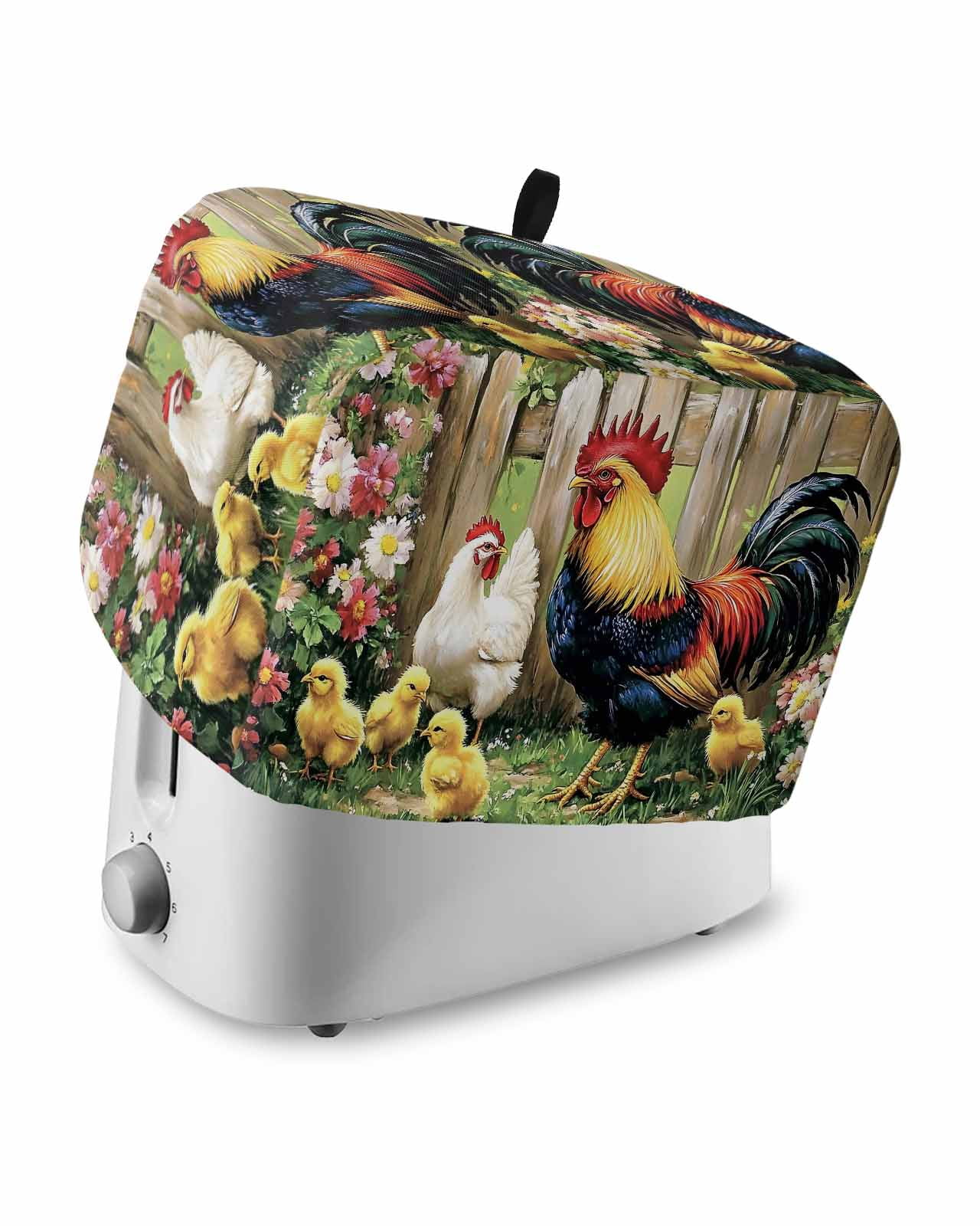 Fsddascl Retro Rooster Toaster Cover 2 Slice, Small Kitchen Appliance ...