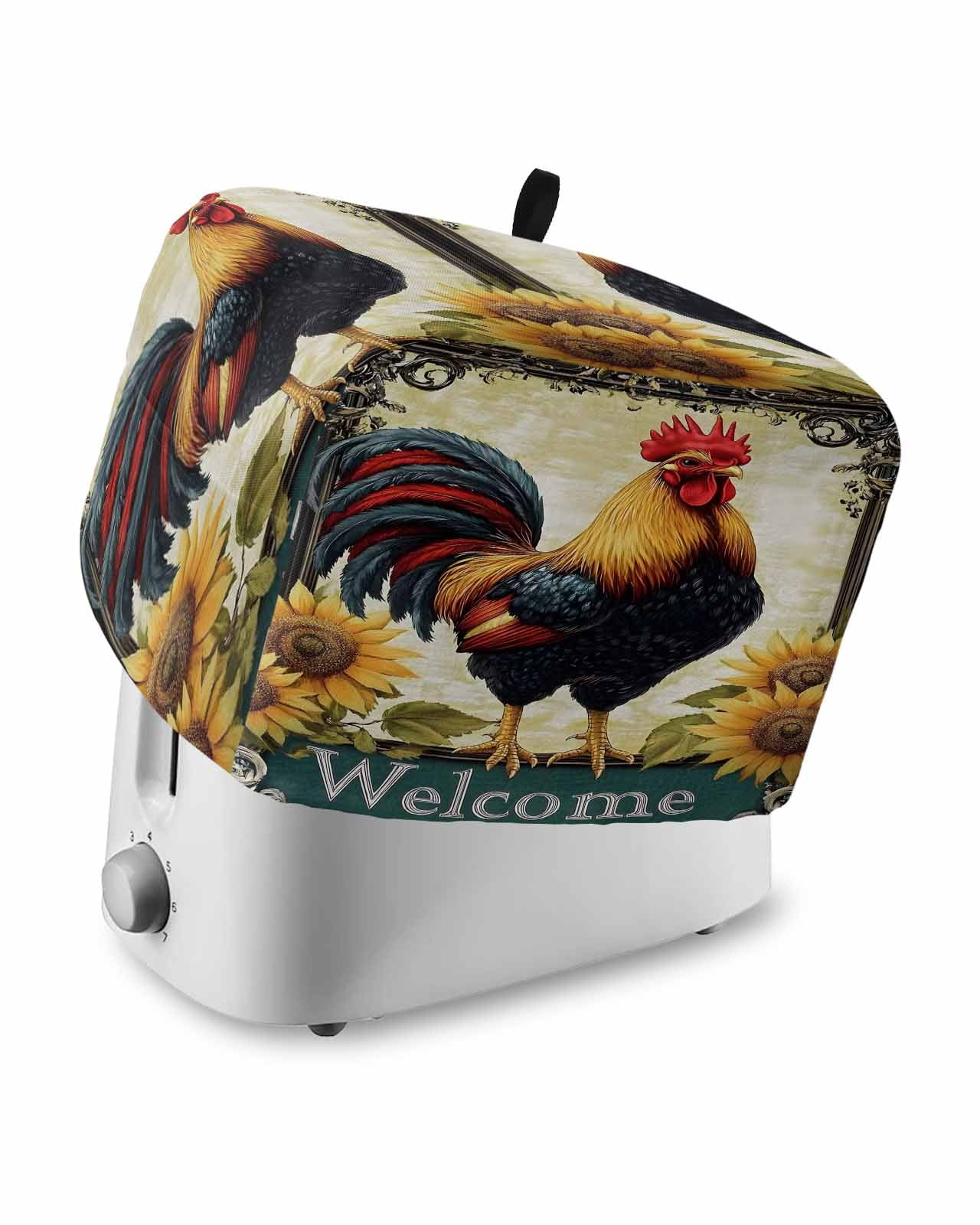 Fsddascl Retro Rooster Toaster Cover 2 Slice, Small Kitchen Appliance ...