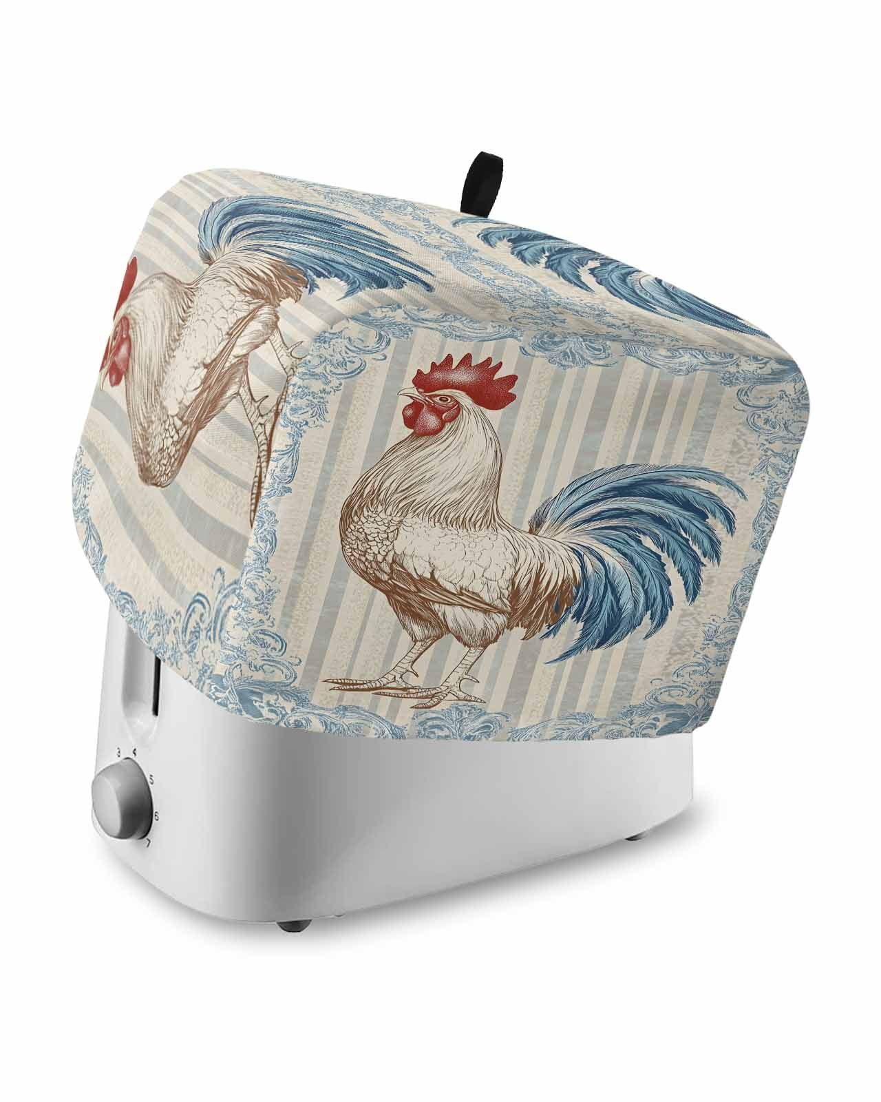 Fsddascl Retro Rooster Toaster Cover 4 Slice, Large Kitchen Appliance ...