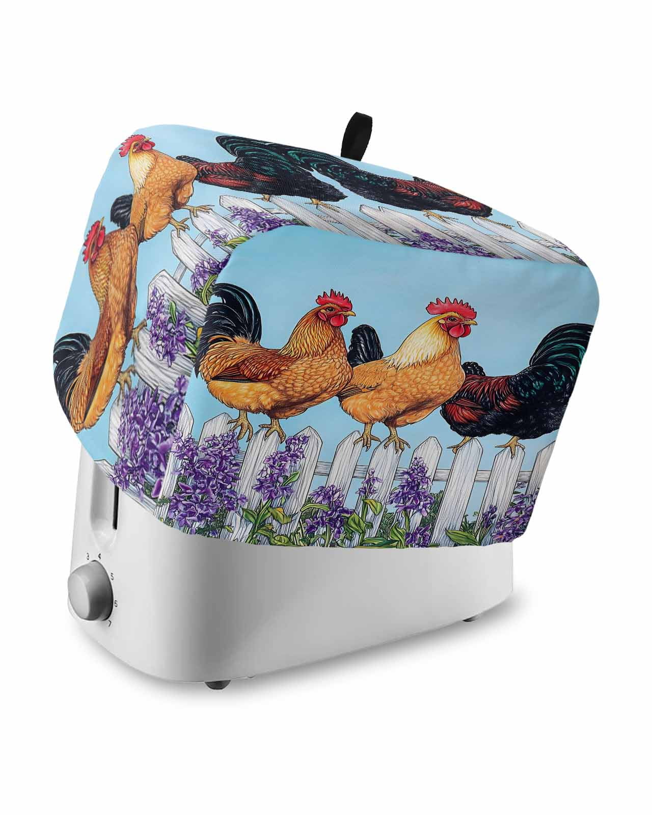 Fsddascl Retro Rooster Toaster Cover 4 Slice, Large Kitchen Appliance ...