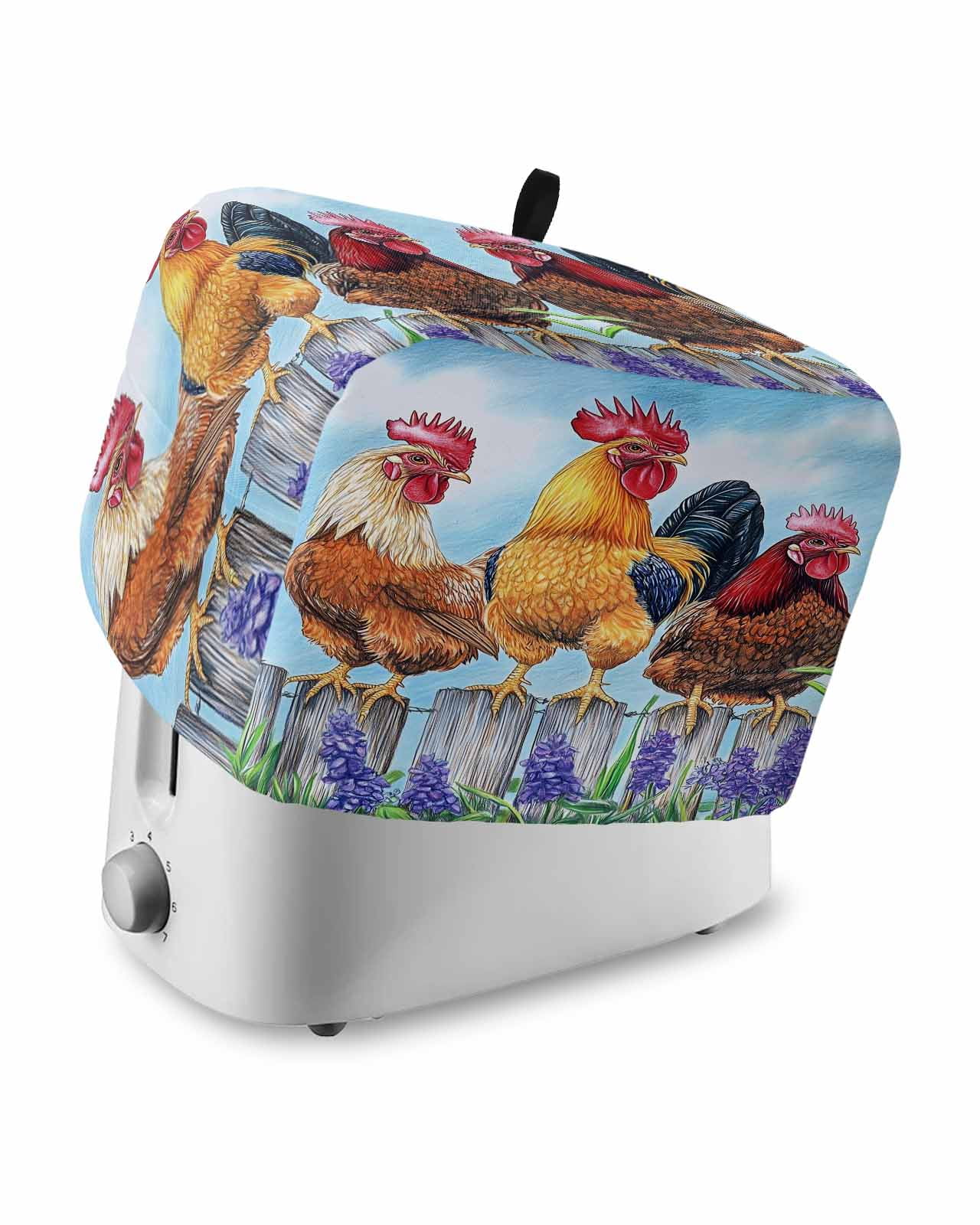 Fsddascl Retro Rooster Toaster Cover 4 Slice, Large Kitchen Appliance ...