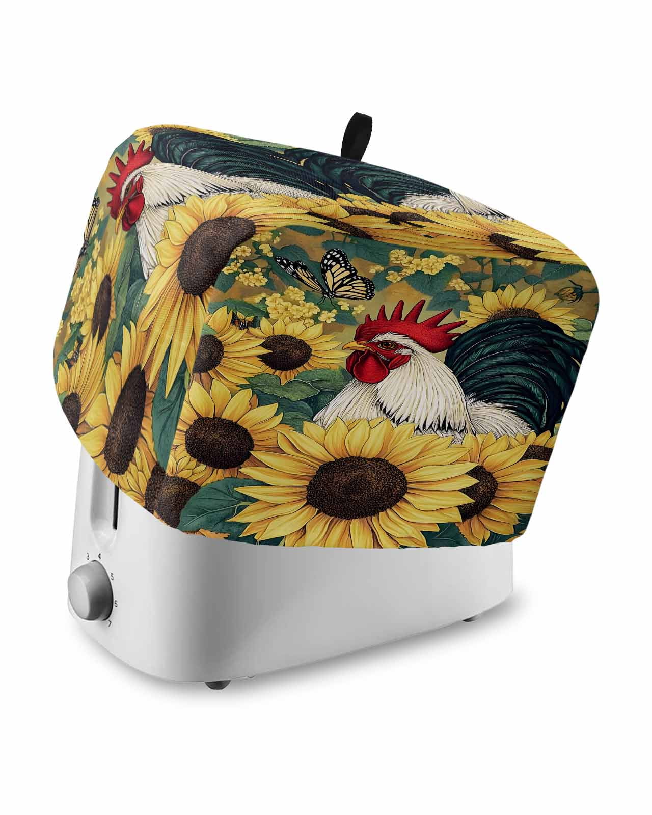Fsddascl Retro Rooster Toaster Cover 4 Slice, Large Kitchen Appliance ...