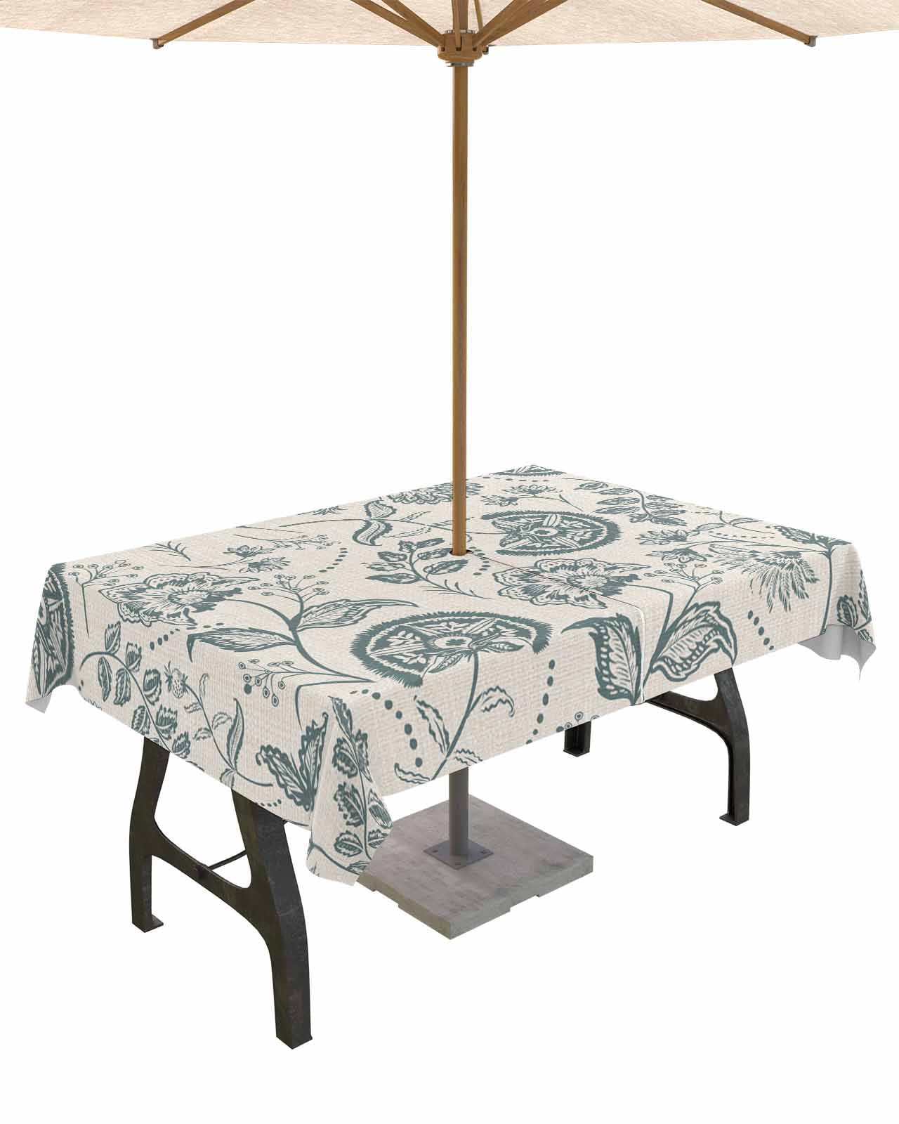 Fsddascl Retro Spring Floral Outdoor Tablecloth - 60x84 Inch Rectangle ...