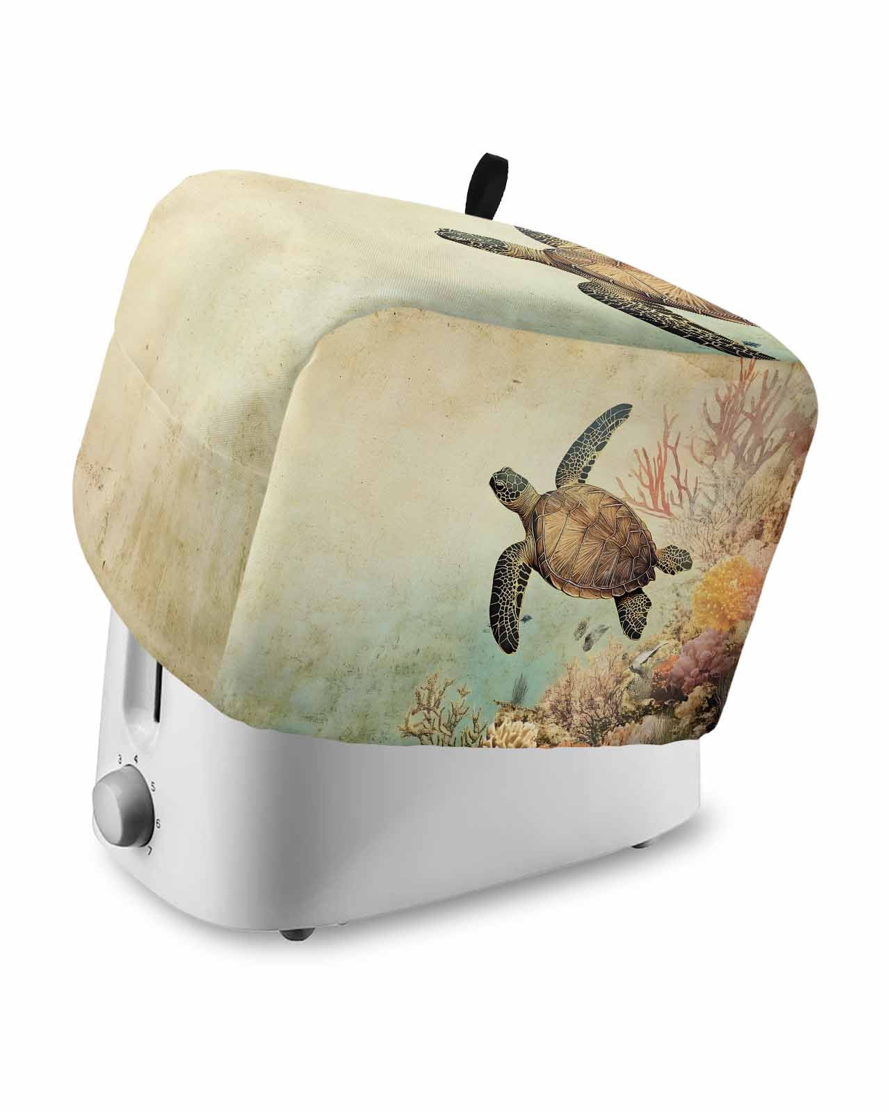 Fsddascl Retro Turtle Toaster Cover 2 Slice, Small Kitchen Appliance ...
