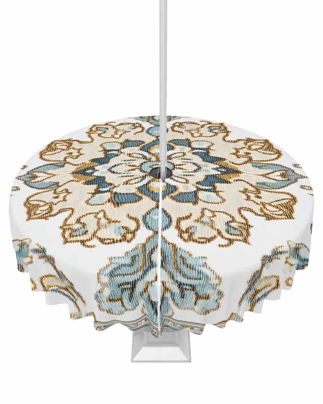 Fsddascl Rustic Aztec Outdoor Tablecloth - 60 Inch Round Dining Table ...