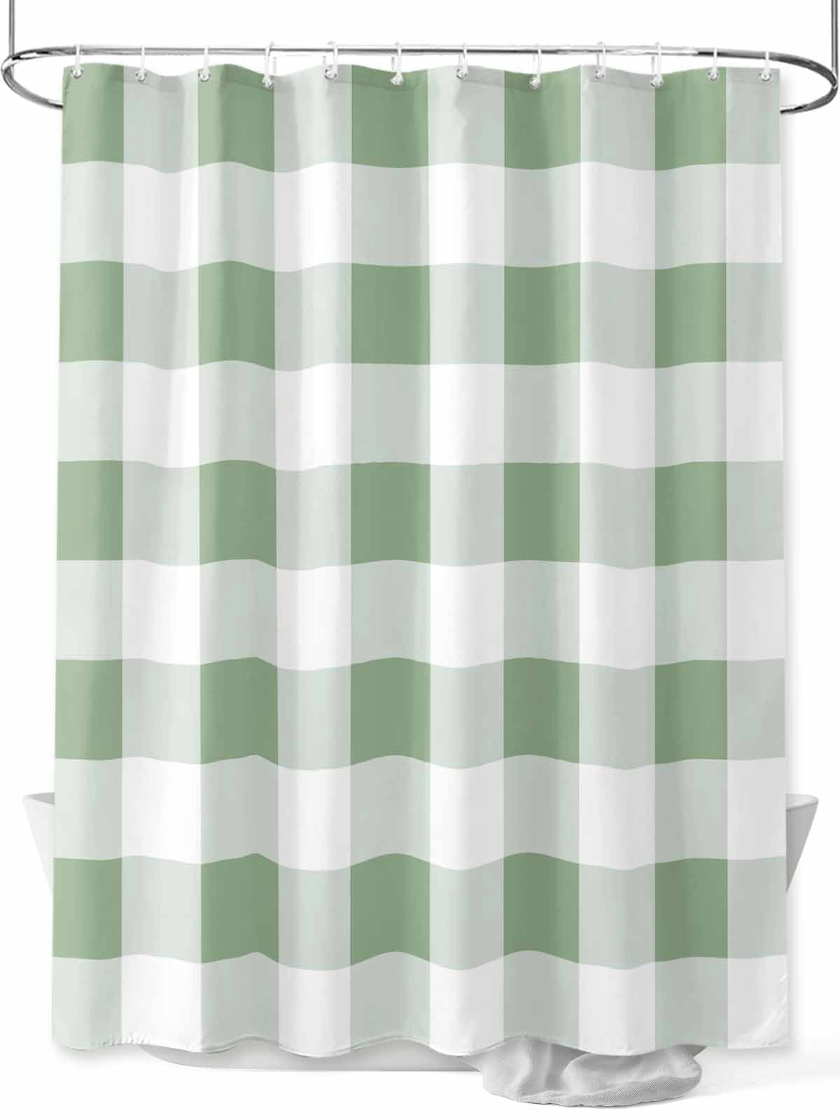 Fsddascl Saga Green Plaid, Farmhouse Country Buffalo Check Shower ...