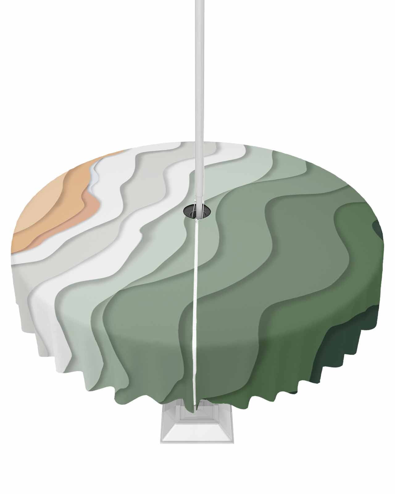 Fsddascl Sage Green Beach Outdoor Tablecloth - 54 Inch Round Dining ...