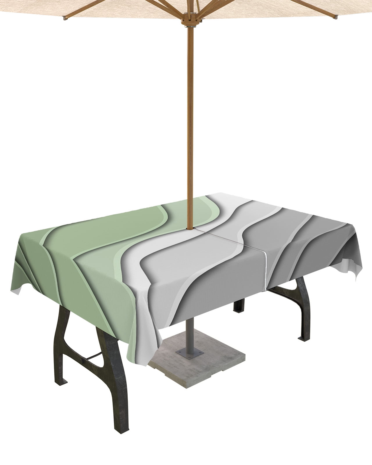 Fsddascl Sage Green Grey Ombre Outdoor Tablecloth - 54x80 Inch ...