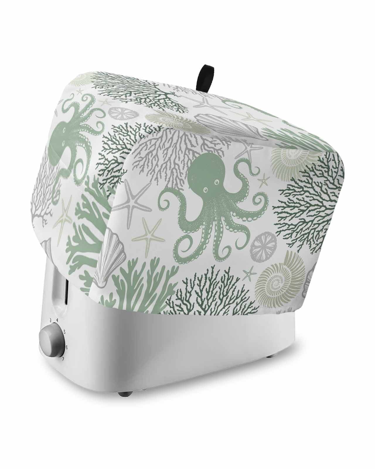 Fsddascl Sage Green Octopus Coastal Toaster Cover 4 Slice, Large ...