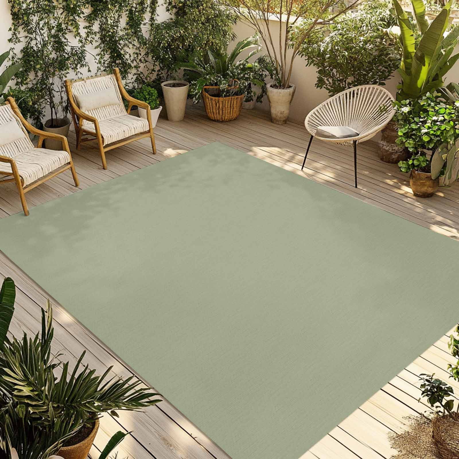 Fsddascl Sage Green Outdoor Rug for Patio/Deck/Porch, Non-Slip Large ...