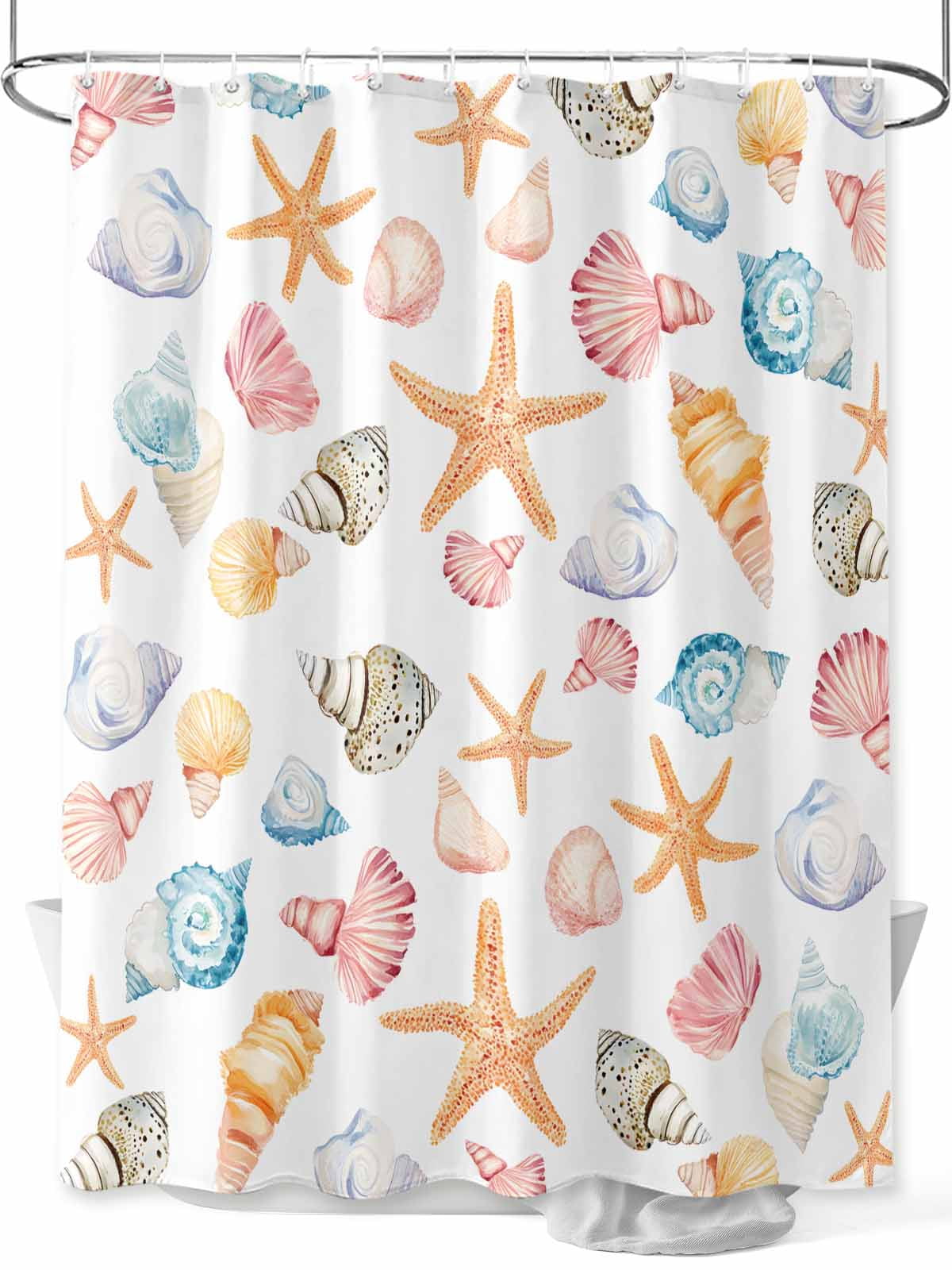 Fsddascl Shell Starfish Coastal Shower Curtain Set - Extra Long 72" x ...