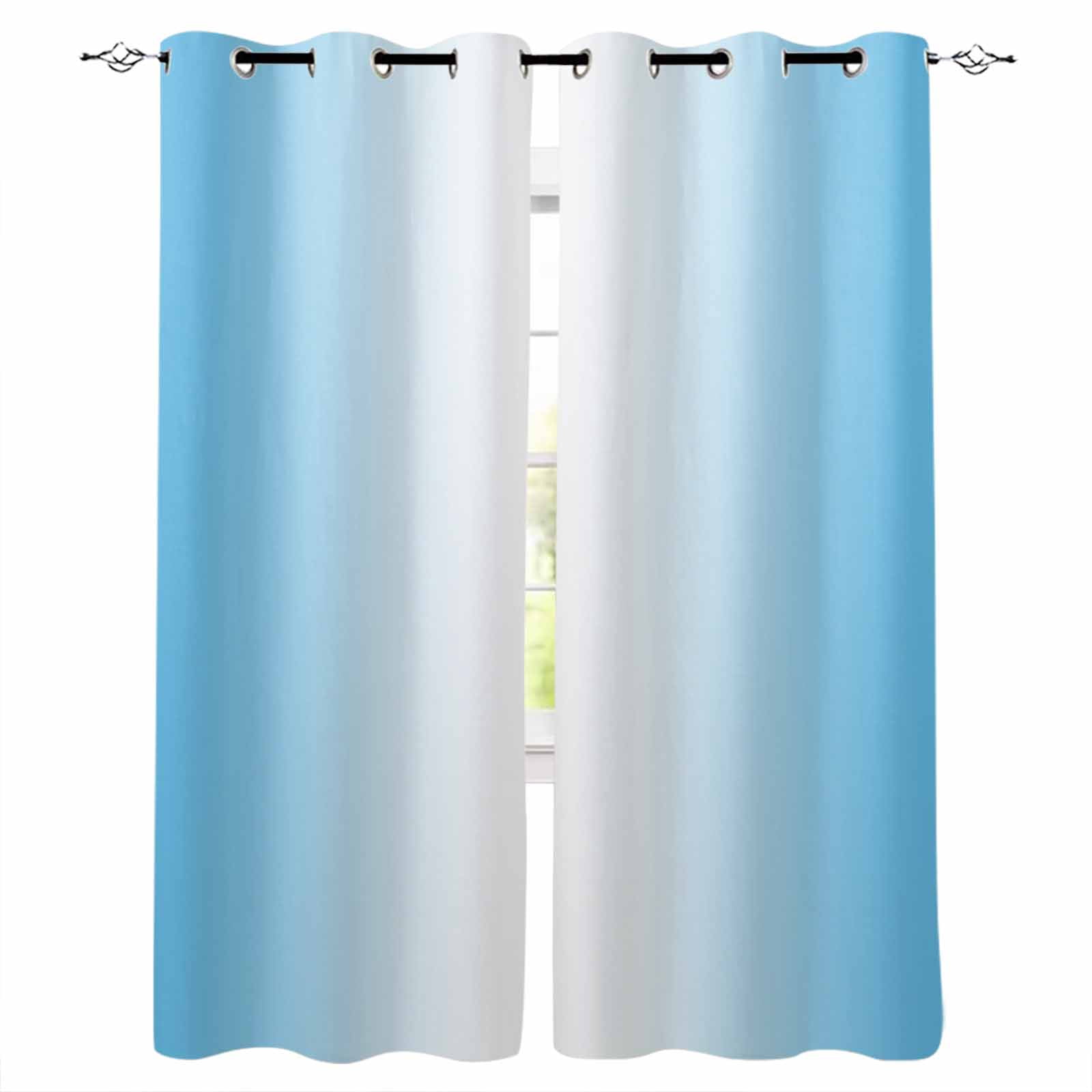 Fsddascl Sky Blue Ombre Blackout Curtains for Bedroom/Living Room ...