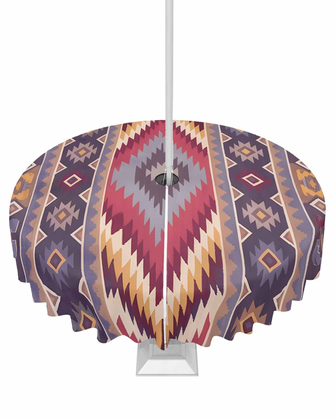 Fsddascl Southwest Aztec Outdoor Tablecloth - 54 Inch Round Dining ...