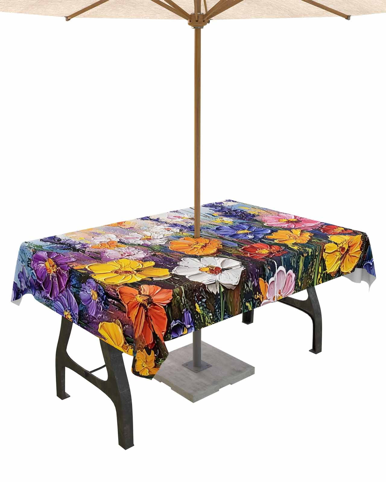 Fsddascl Spring Botanical Outdoor Tablecloth - 60x120 Inch Rectangle ...