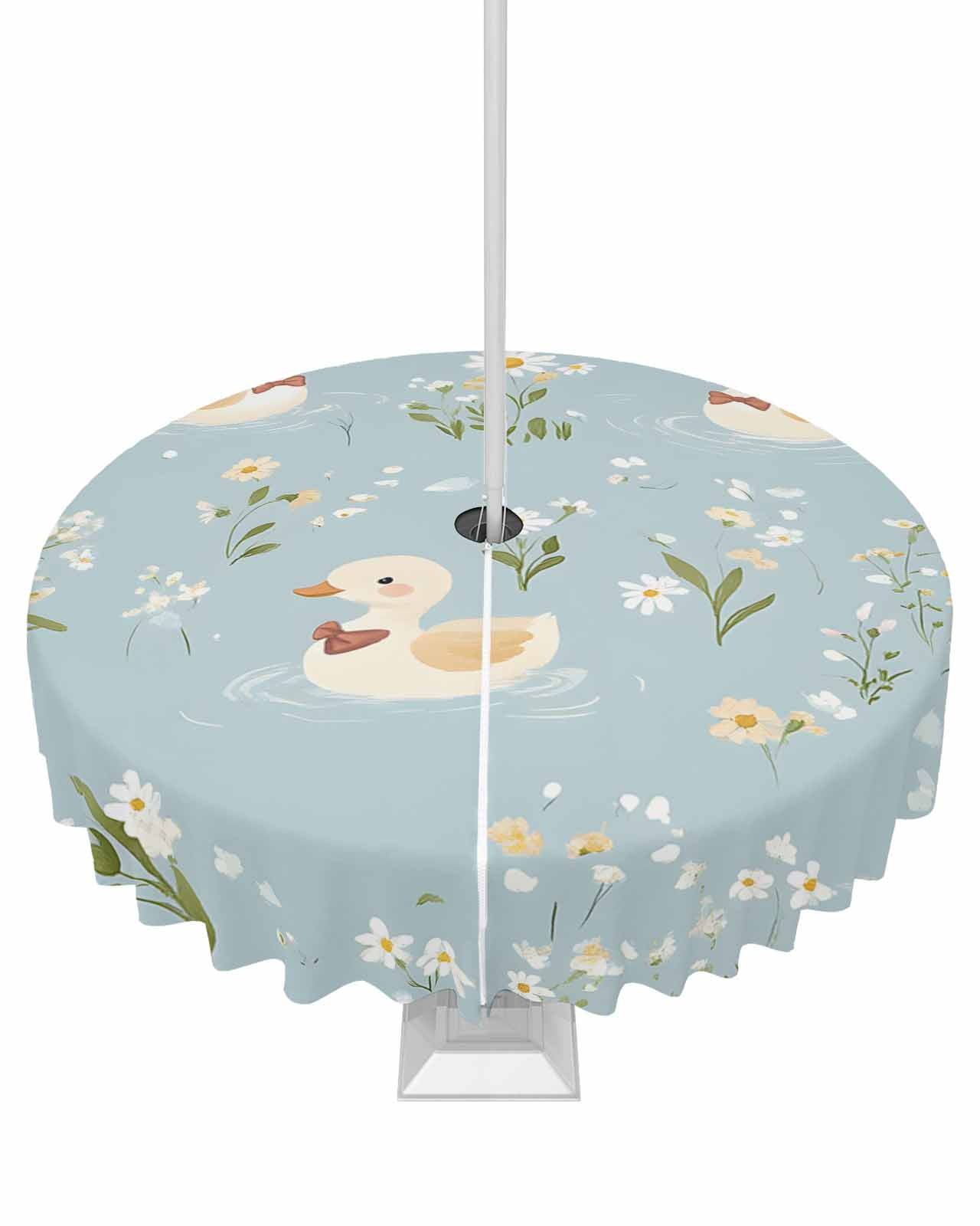 Fsddascl Spring Floral Outdoor Tablecloth - 60 Inch Round Dining Table ...