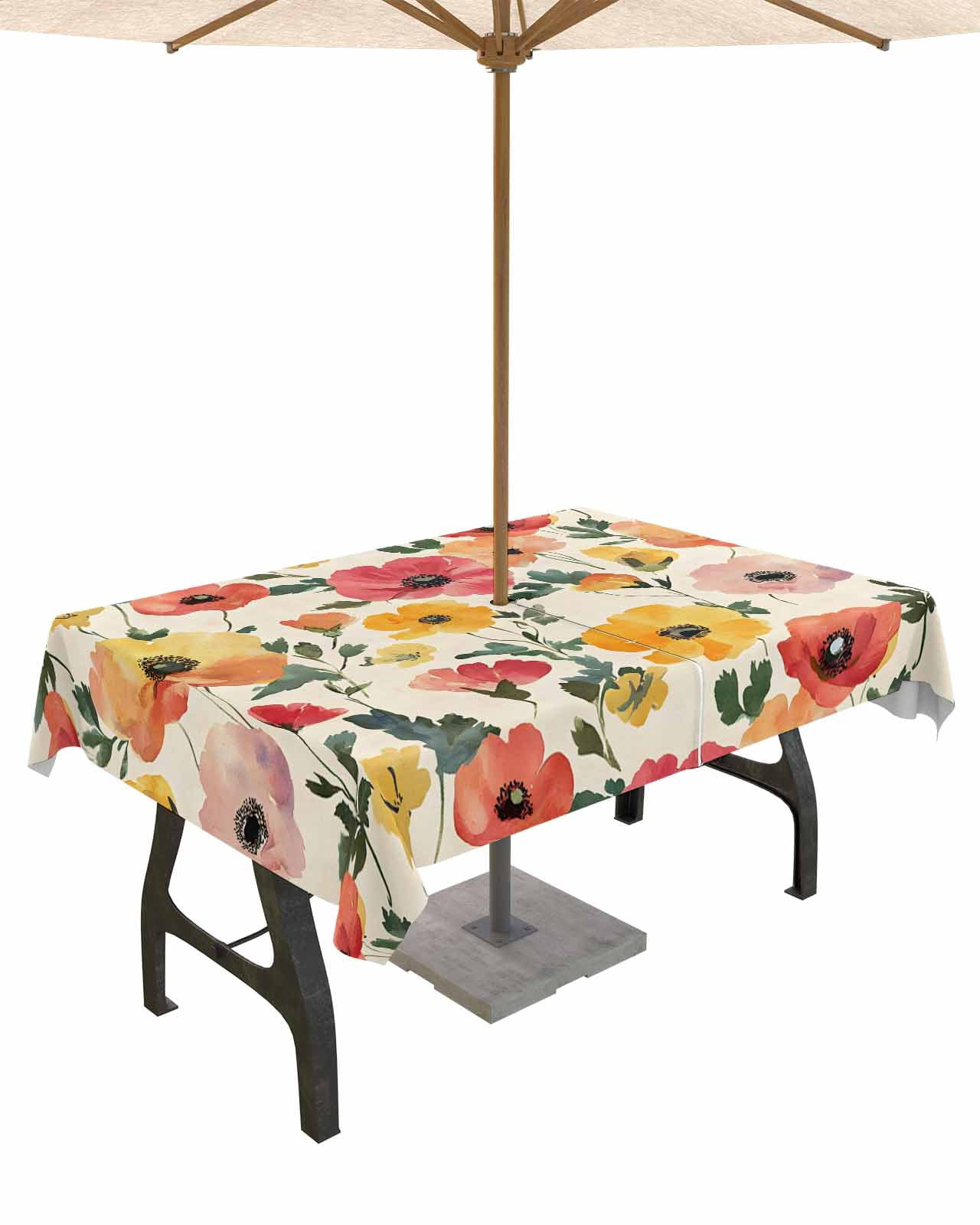 Fsddascl Spring Floral Outdoor Tablecloth - 60x120 Inch Rectangle ...