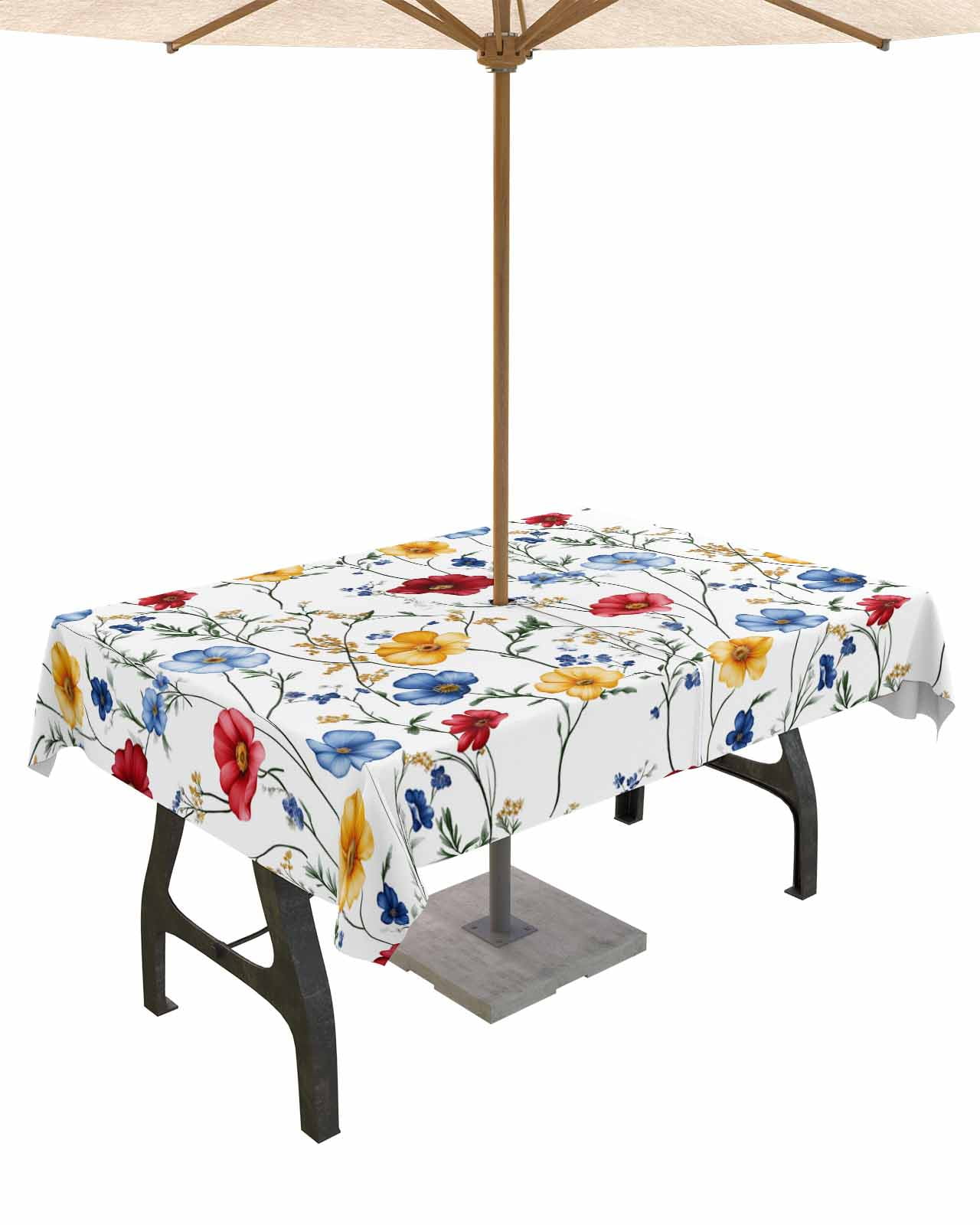 Fsddascl Spring Floral Outdoor Tablecloth - 60x120 Inch Rectangle ...