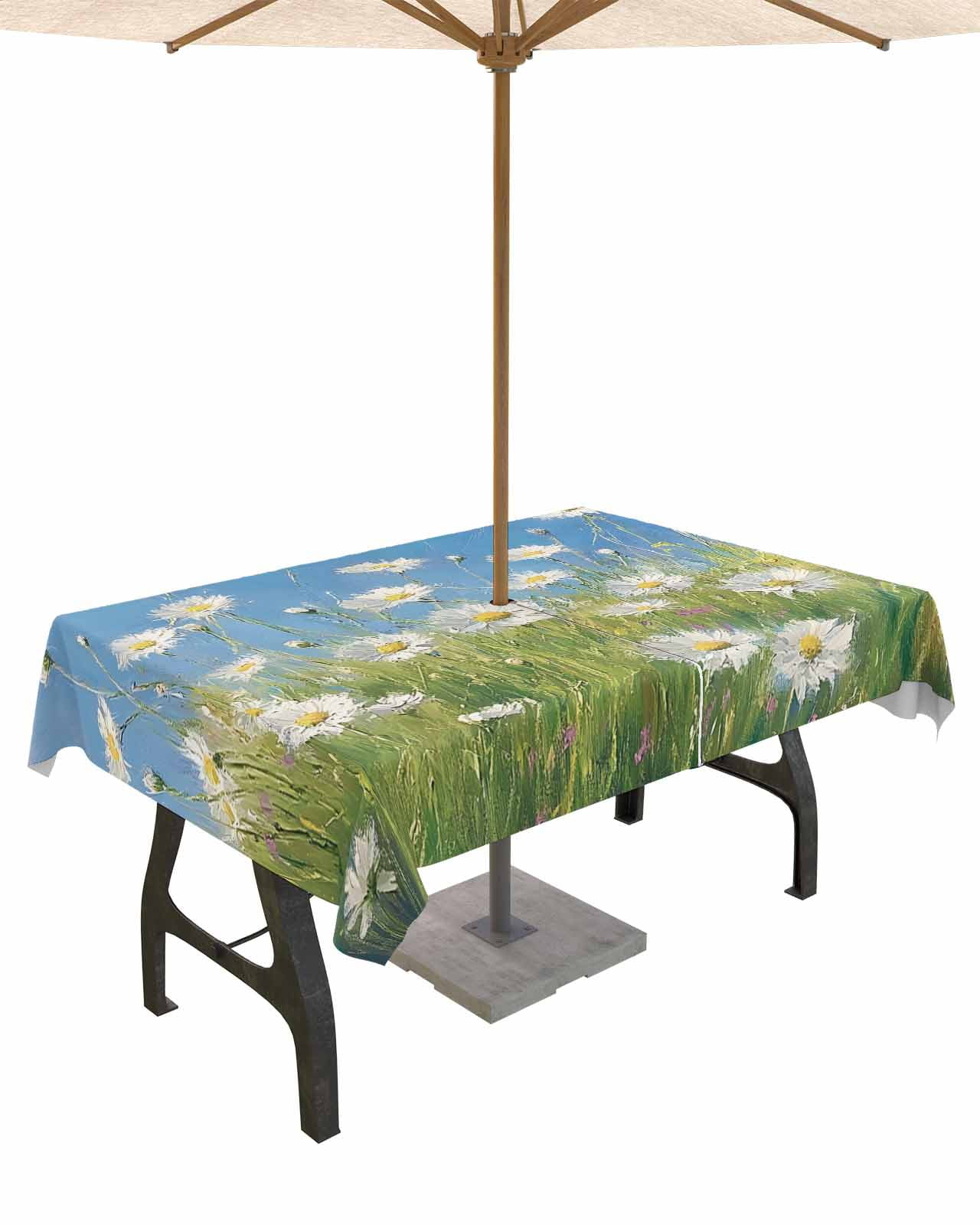 Fsddascl Spring Floral Outdoor Tablecloth - 60x120 Inch Rectangle ...