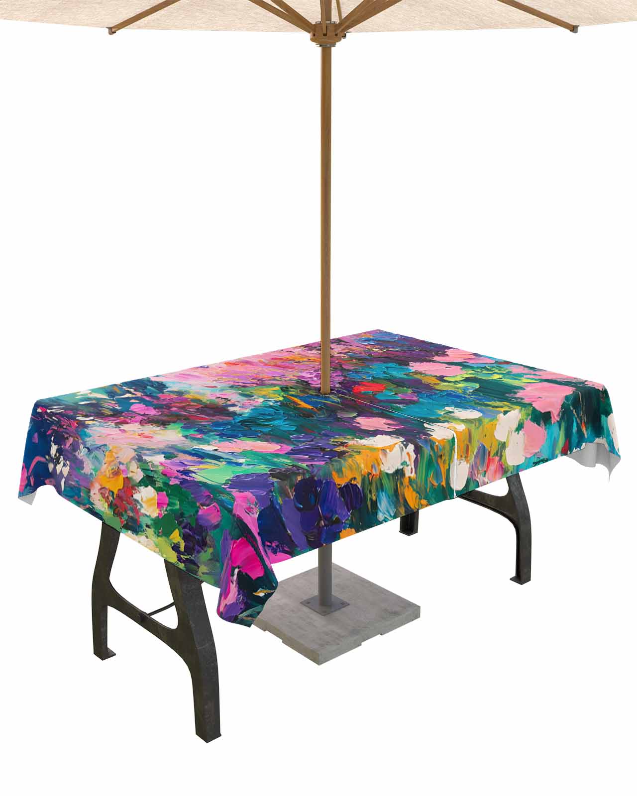 Fsddascl Spring Floral Outdoor Tablecloth - 60x120 Inch Rectangle ...