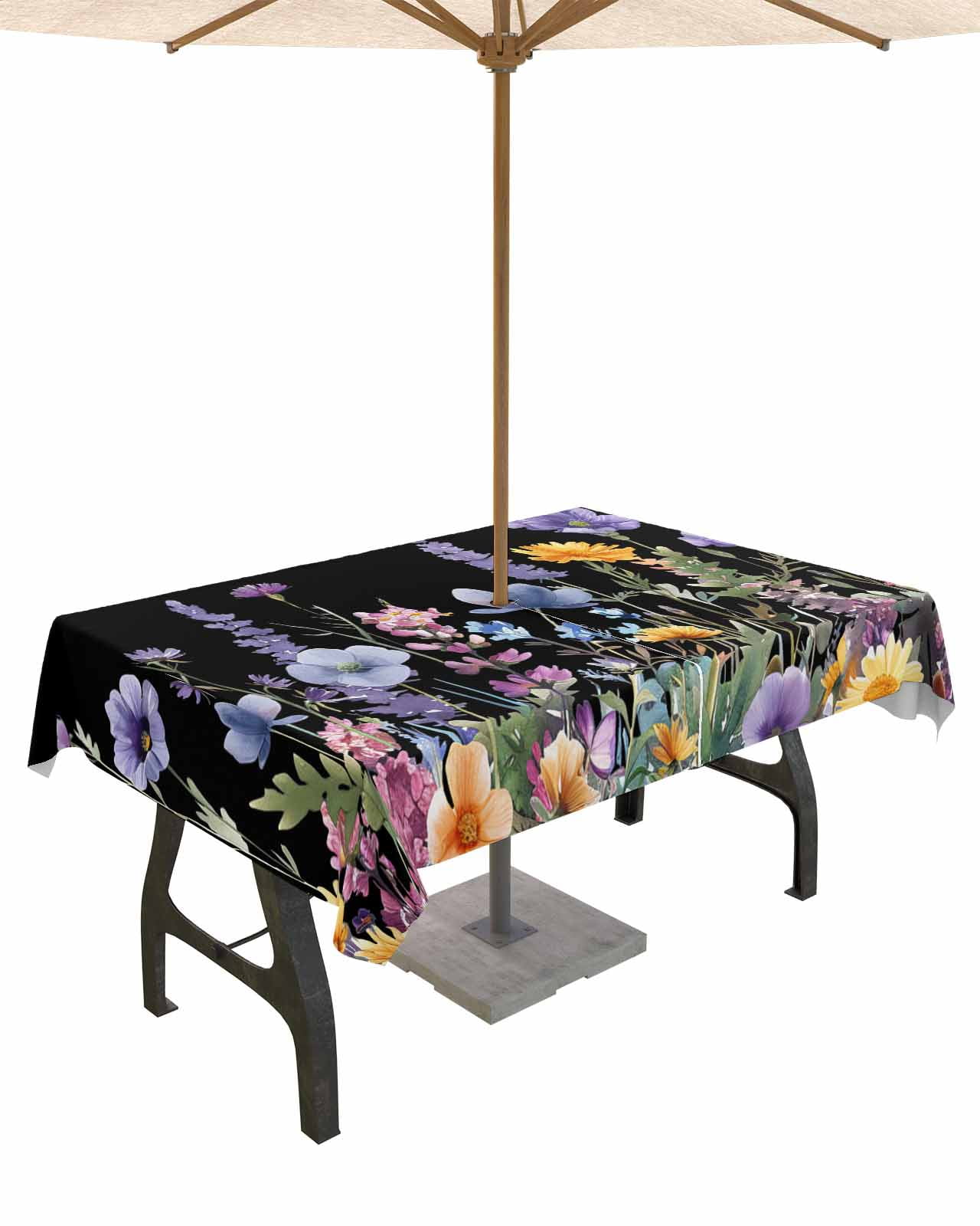 Fsddascl Spring Floral Outdoor Tablecloth - 60x120 Inch Rectangle ...