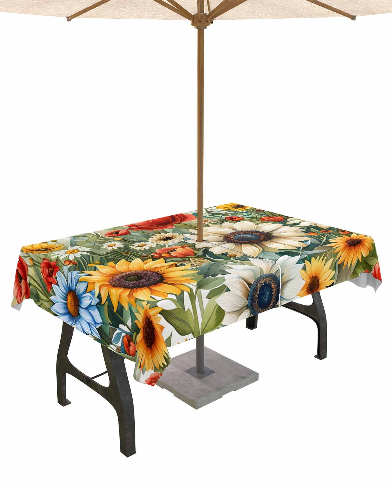 Fsddascl Spring Floral Outdoor Tablecloth - 60x120 Inch Rectangle ...