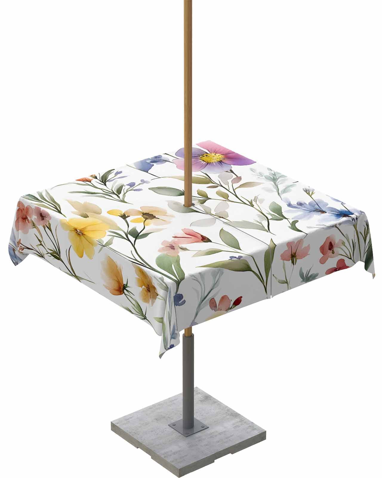 Fsddascl Spring Floral Outdoor Tablecloth - 60x60 Inch Square Dining ...