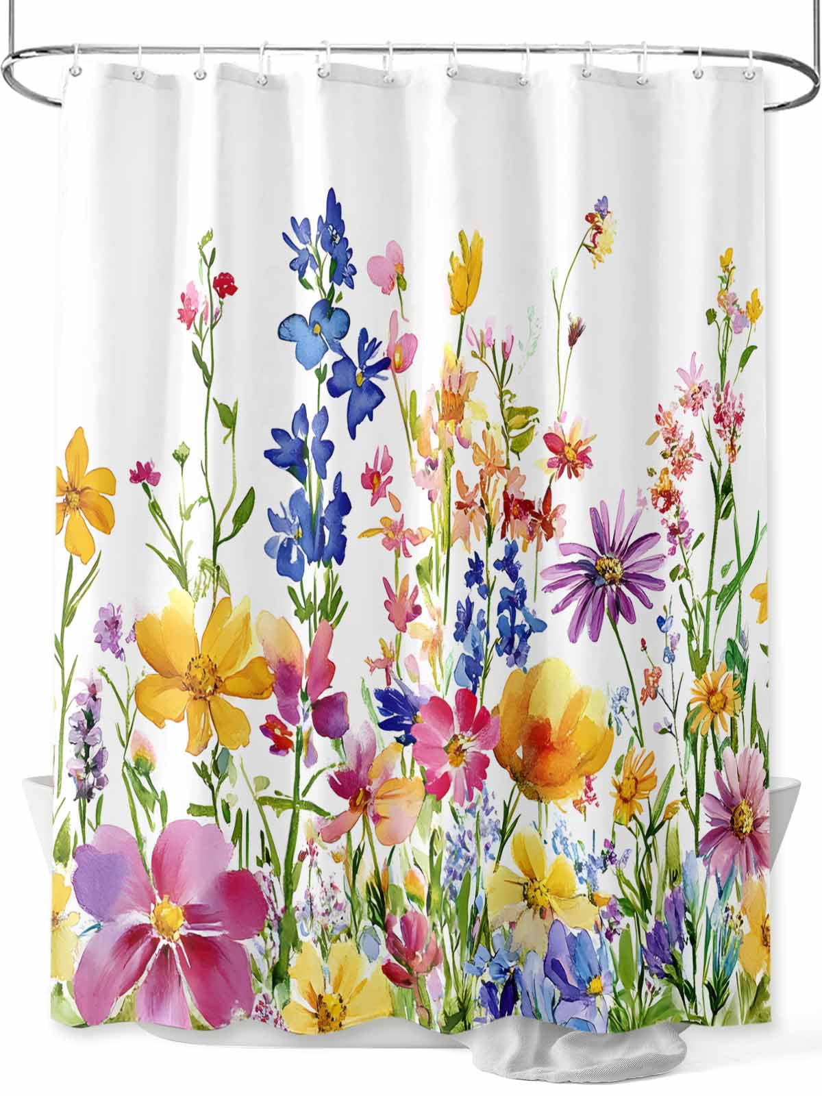 Fsddascl Spring Floral Shower Curtain Set - 36" x 78" Washable Bathtub ...