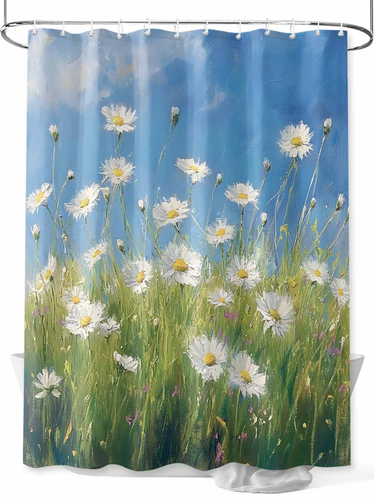 Fsddascl Spring Floral Shower Curtain Set - 60" x 72" Washable Bathtub ...