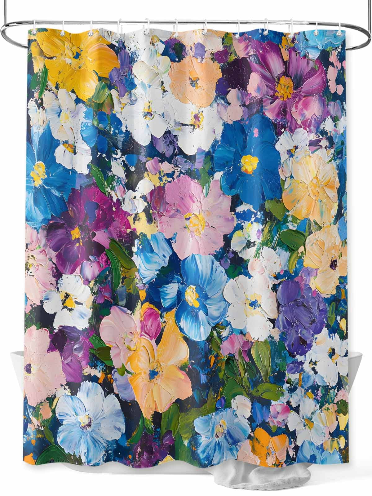 Fsddascl Spring Floral Shower Curtain Set - 60" x 72" Washable Bathtub ...